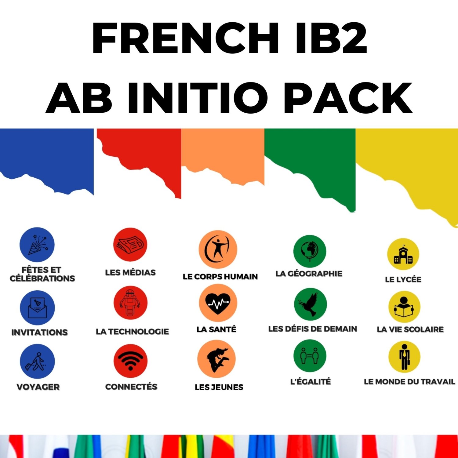 French IB2 Ab Initio Pack - All 5 themes - At Home Linguistics with ...